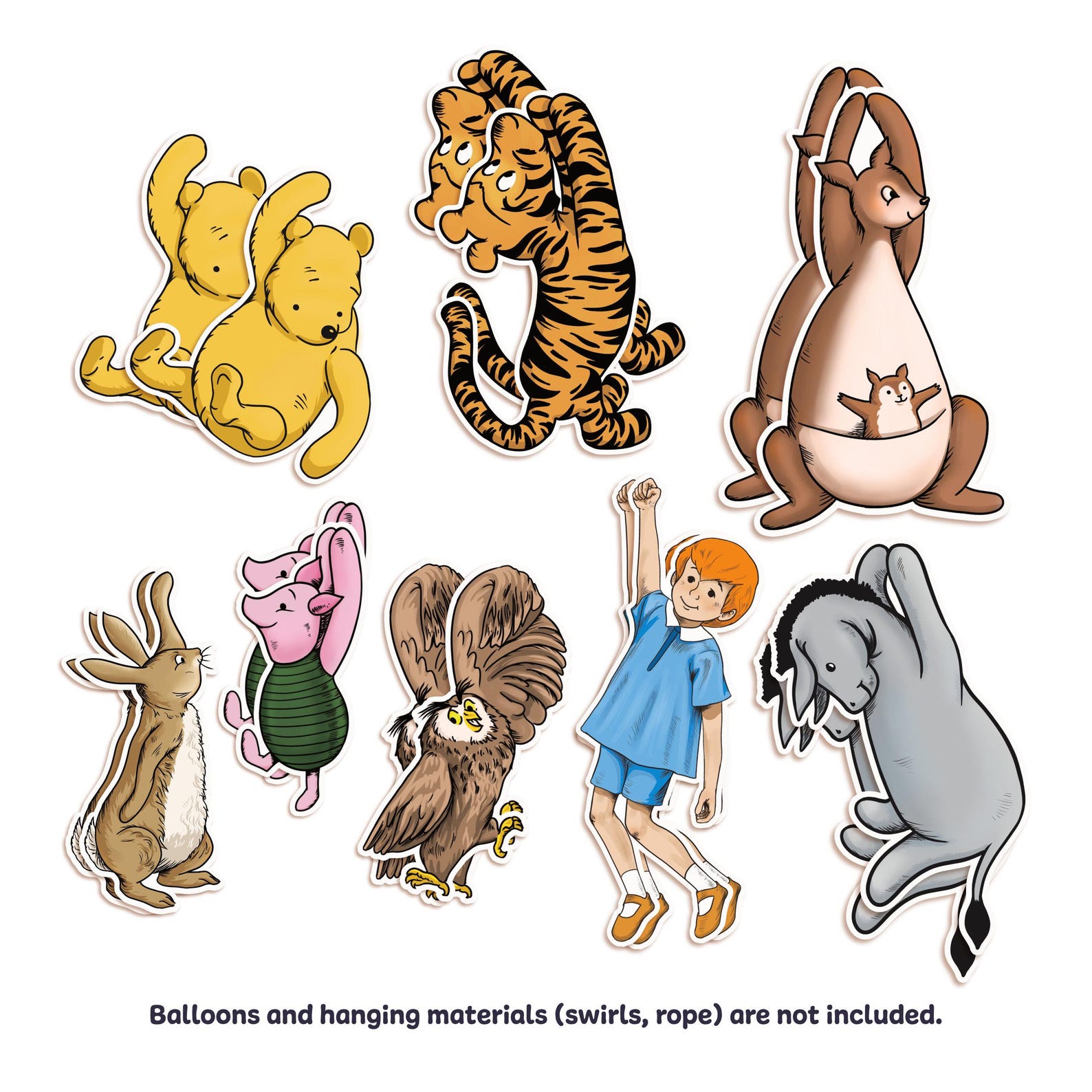 16 Pcs Winnie the Pooh Hanging Characters Baby Shower Decorations ...