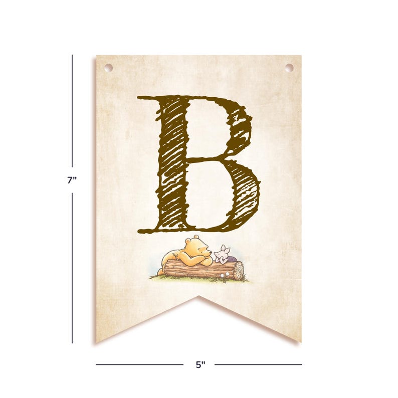 Classic Winnie the Pooh Oh Baby Banner Baby Shower Decorations Flag ...