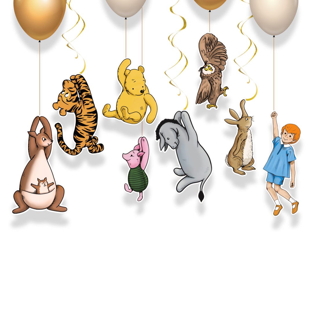 16 Pcs Winnie the Pooh Hanging Characters Baby Shower Decorations ...