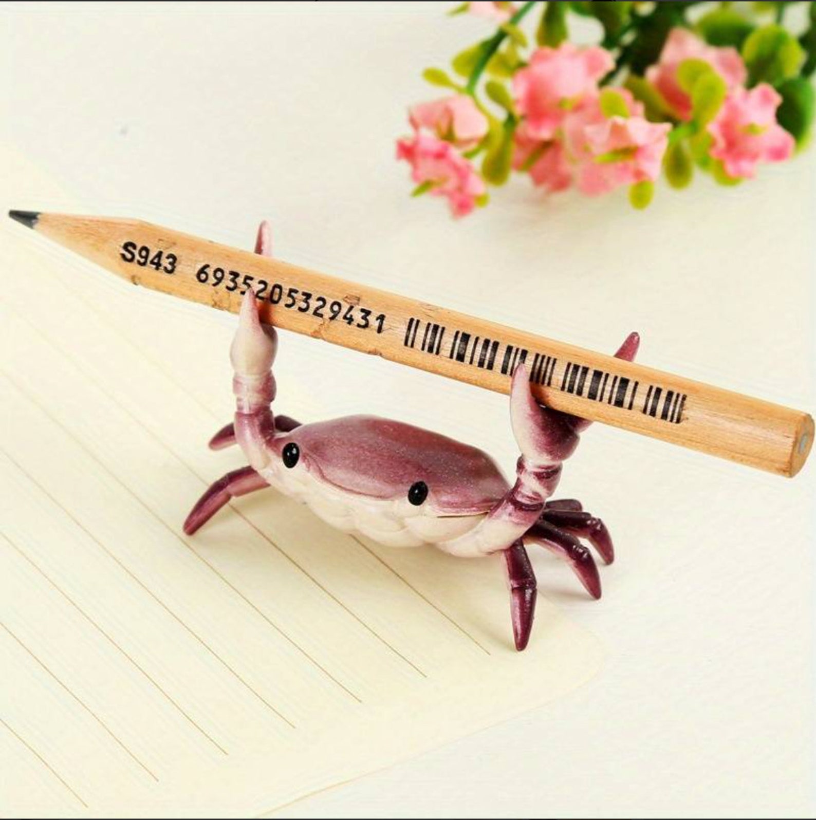 Colored Crab Pen Holder Desk Decor Home and Office Organizer Pen and ...
