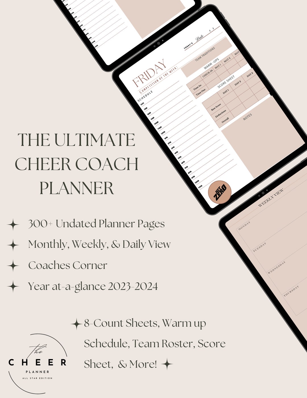 The Ultimate CHEER Coaches Digital Planner - 300+ Pages - Undated ...