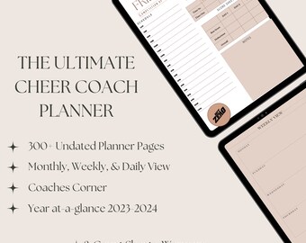 The Ultimate CHEERLEADER Digital Planner - 300+ Undated Yearly, Monthly ...