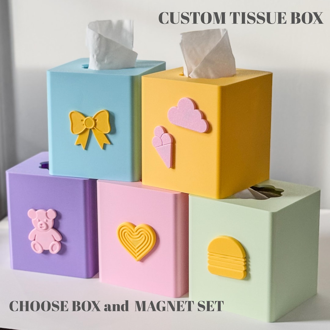 TISSUE BOX COVER – Custom 3D Printed Kleenex Holder With Magnetic Decor ...