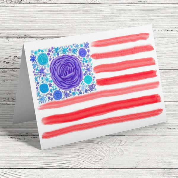 American Flag Card - Etsy