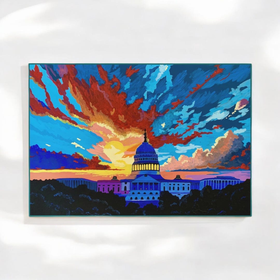 US Capitol Building Art Print, USA Home Decor, Patriotic Wall Art ...