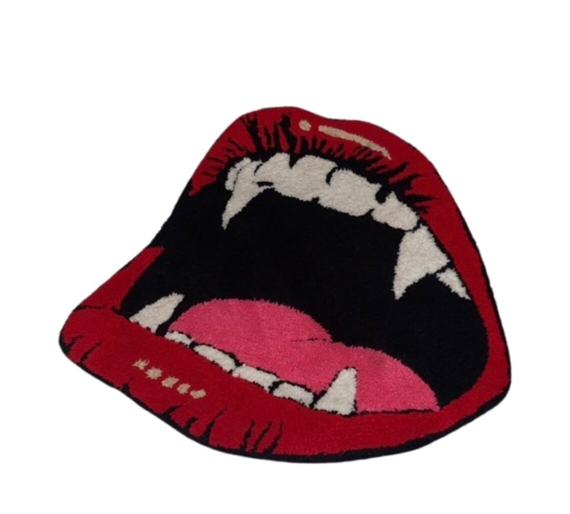 2x2 Ft Vampire Mouth Rug - Etsy