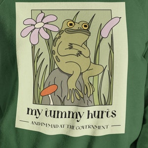 My Tummy Hurts & I'm Mad at the Government Sweatshirt Frog Sweatshirt ...