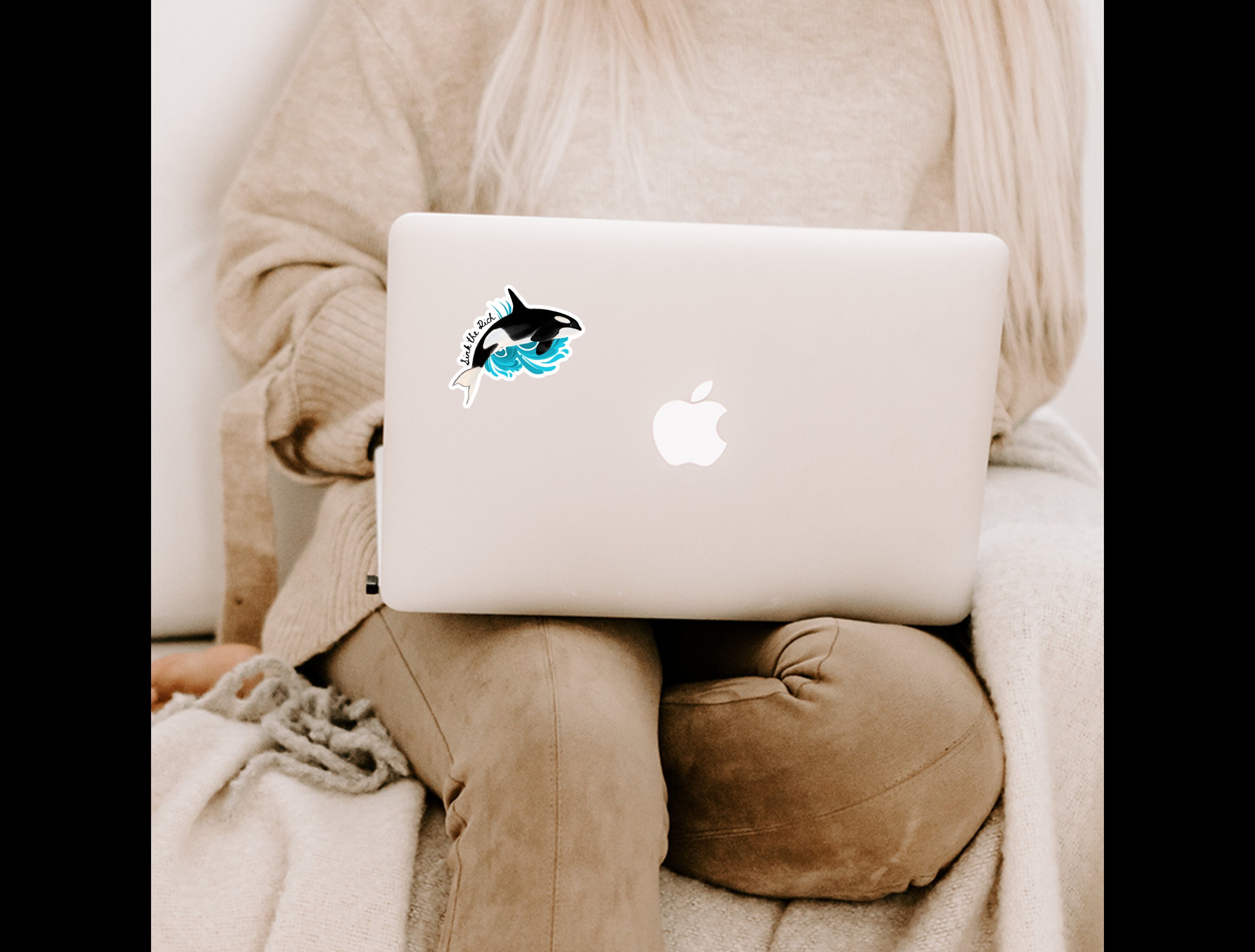 Killer Whale Sticker, Orca Whale Sticker, Sink the Rich Sticker, Ocean ...
