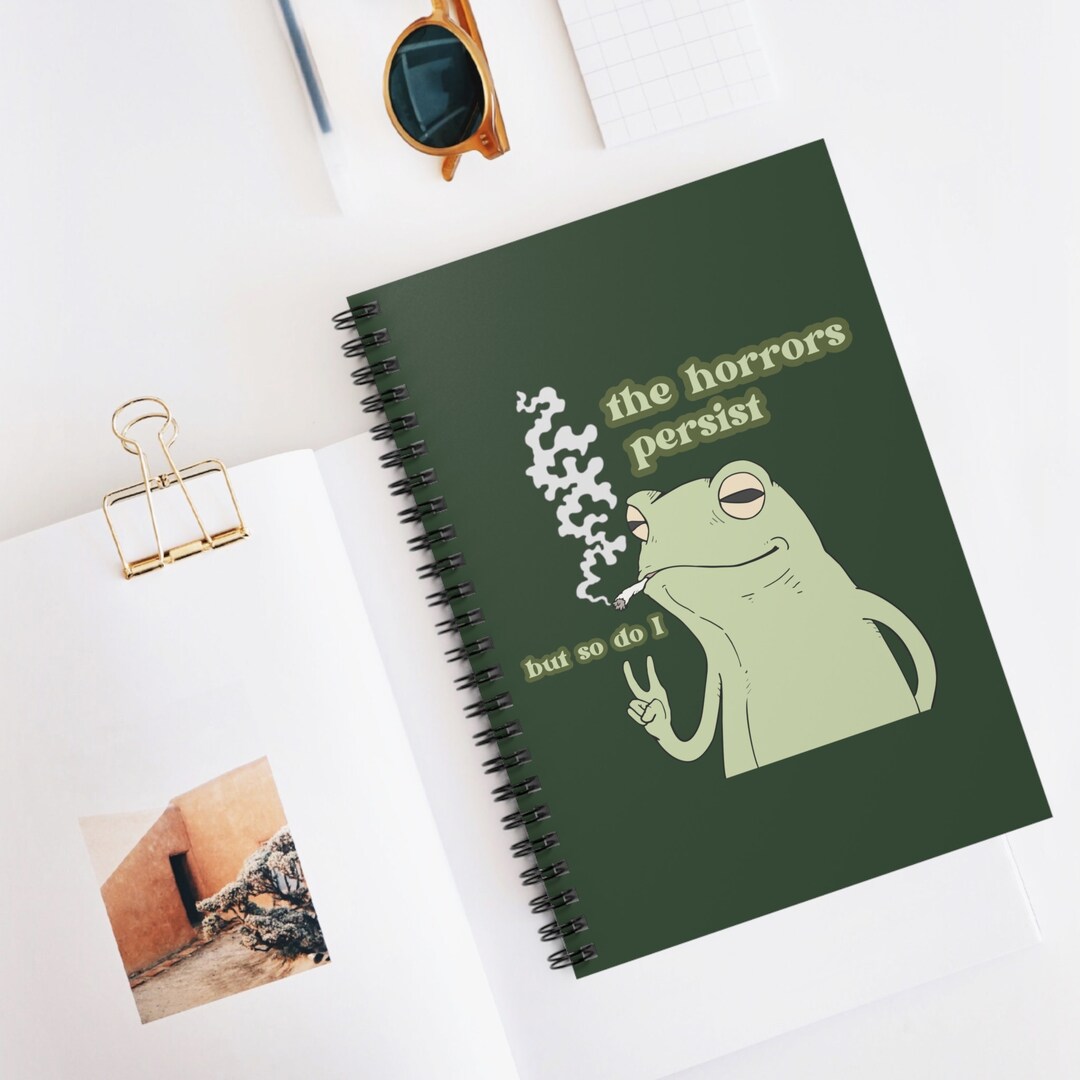 The Horrors Persist Frog Notebook 118 Page Notebook Frog Lover Froggy ...