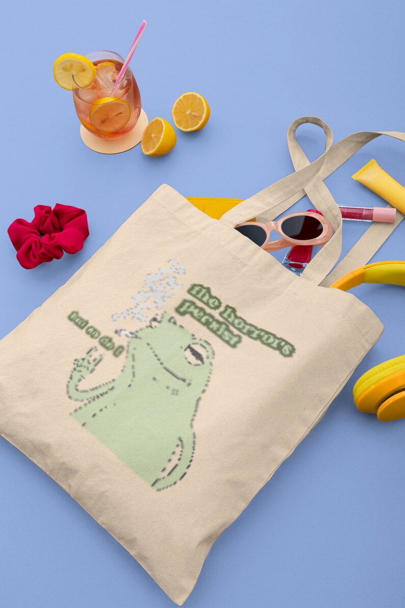 The Horrors Persist Frog Bag, Funny Tote Bags, Froggy, Funny Cottage ...