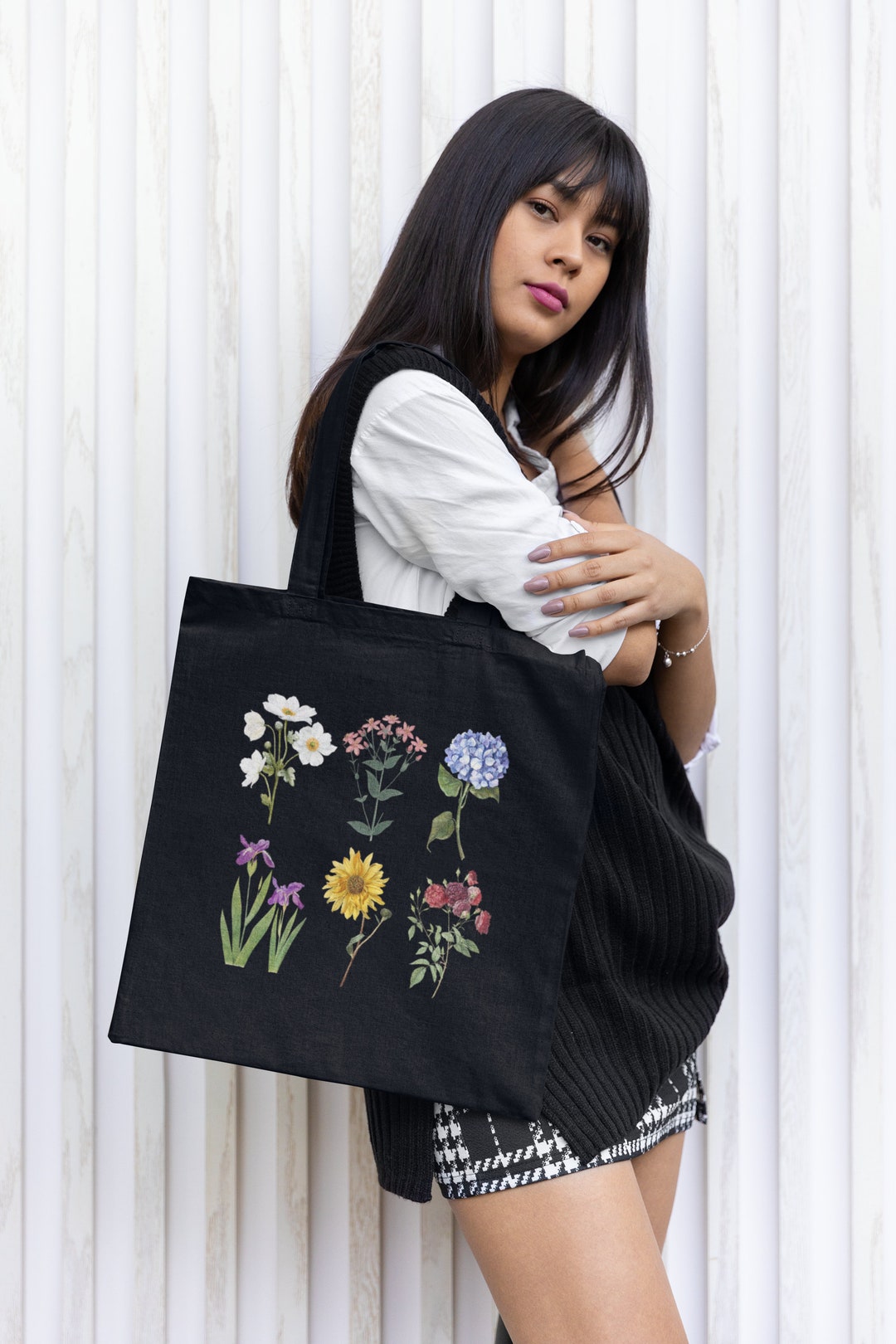 Flower Tote Bag, Floral Canvas Tote Bag, Flower Totes, Floral Tote Bag ...