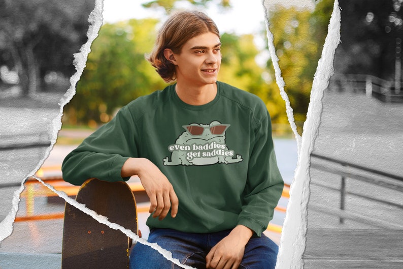 Even Baddies Get Saddies, Funny Crewnecks, Froggy, Funny Cottage Core ...