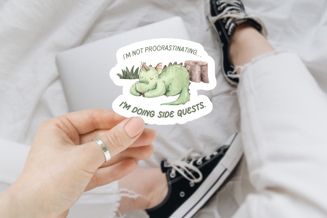 Side Quests Sticker Cute Dragon D&D Sticker Dnd Sticker D20 Sticker ...