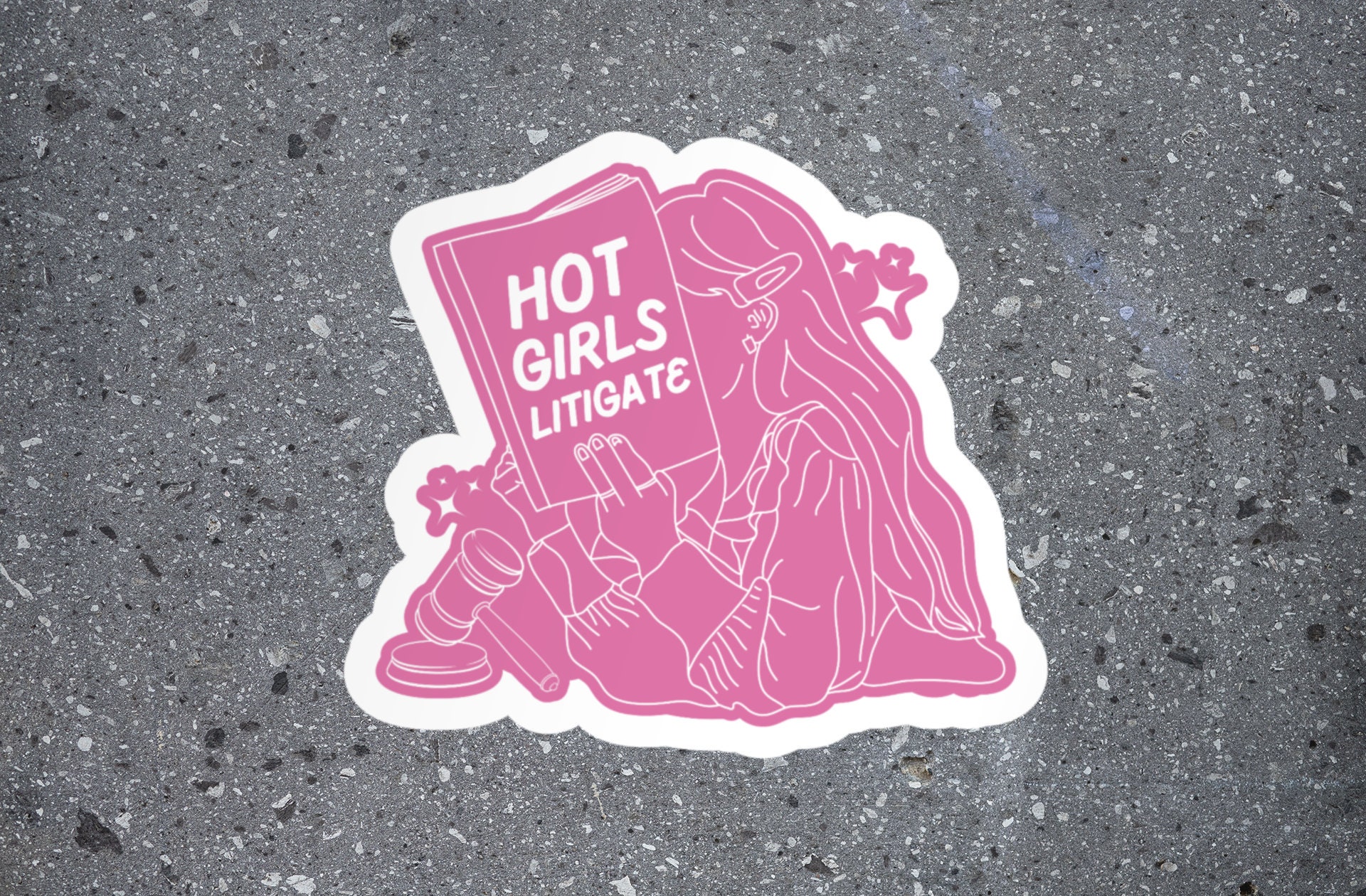 Hot Girls Litigate Sticker, Women in Law, Lawyer Sticker, Attorney Grad ...