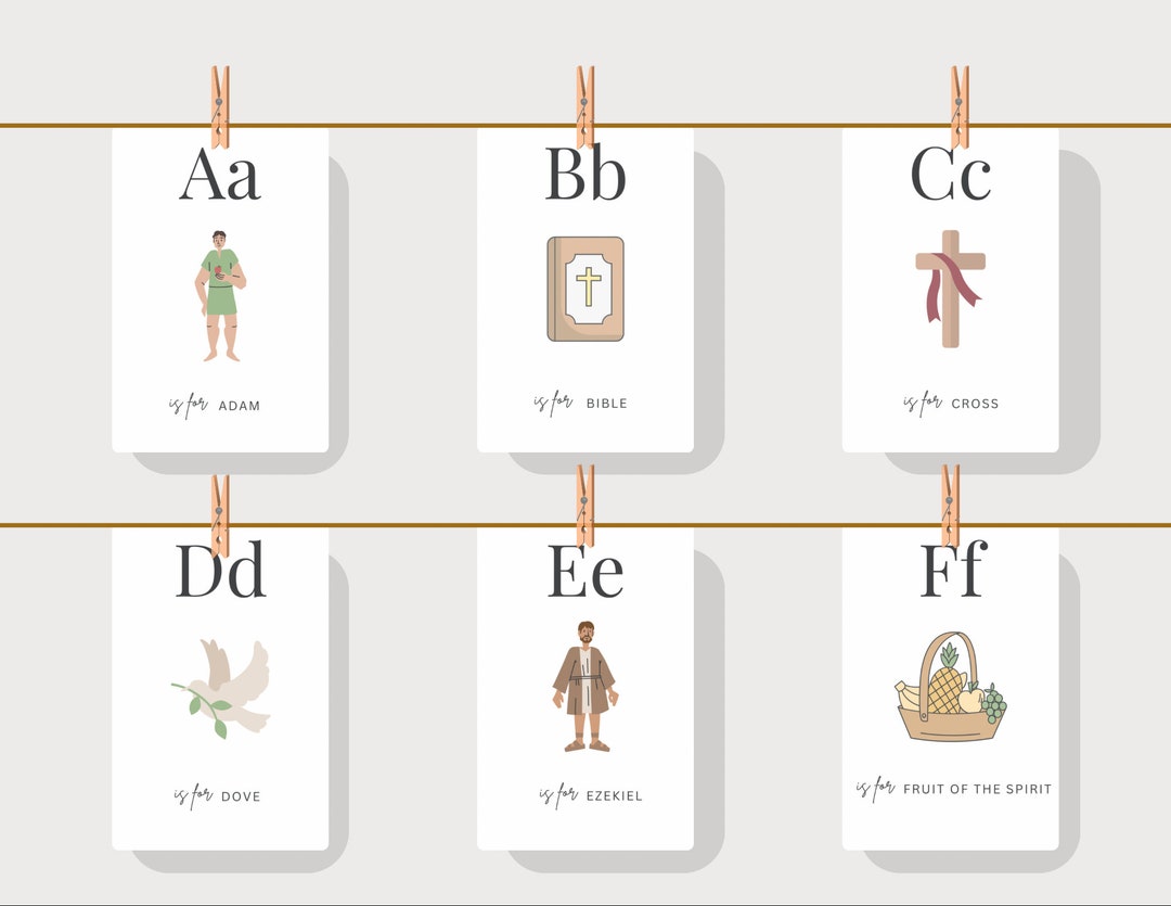 Alphabet Bible Flash Cards | Homeschool • Preschool • Daycare • Sunday ...