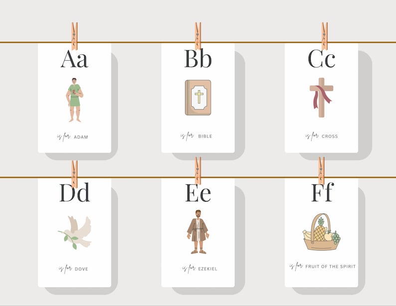 Alphabet Bible Flash Cards | Homeschool • Preschool • Daycare • Sunday ...