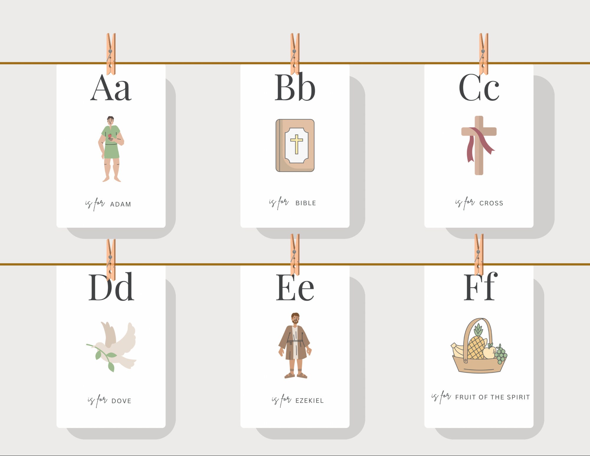 Alphabet Bible Flash Cards | Homeschool • Preschool • Daycare • Sunday ...