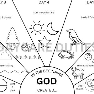 Creation Coloring Page | Homeschool • Preschool • Daycare • Sunday ...