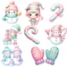Kawaii Pastel Christmas Clipart Bundle - 60+ Holiday Pngs (digital ...