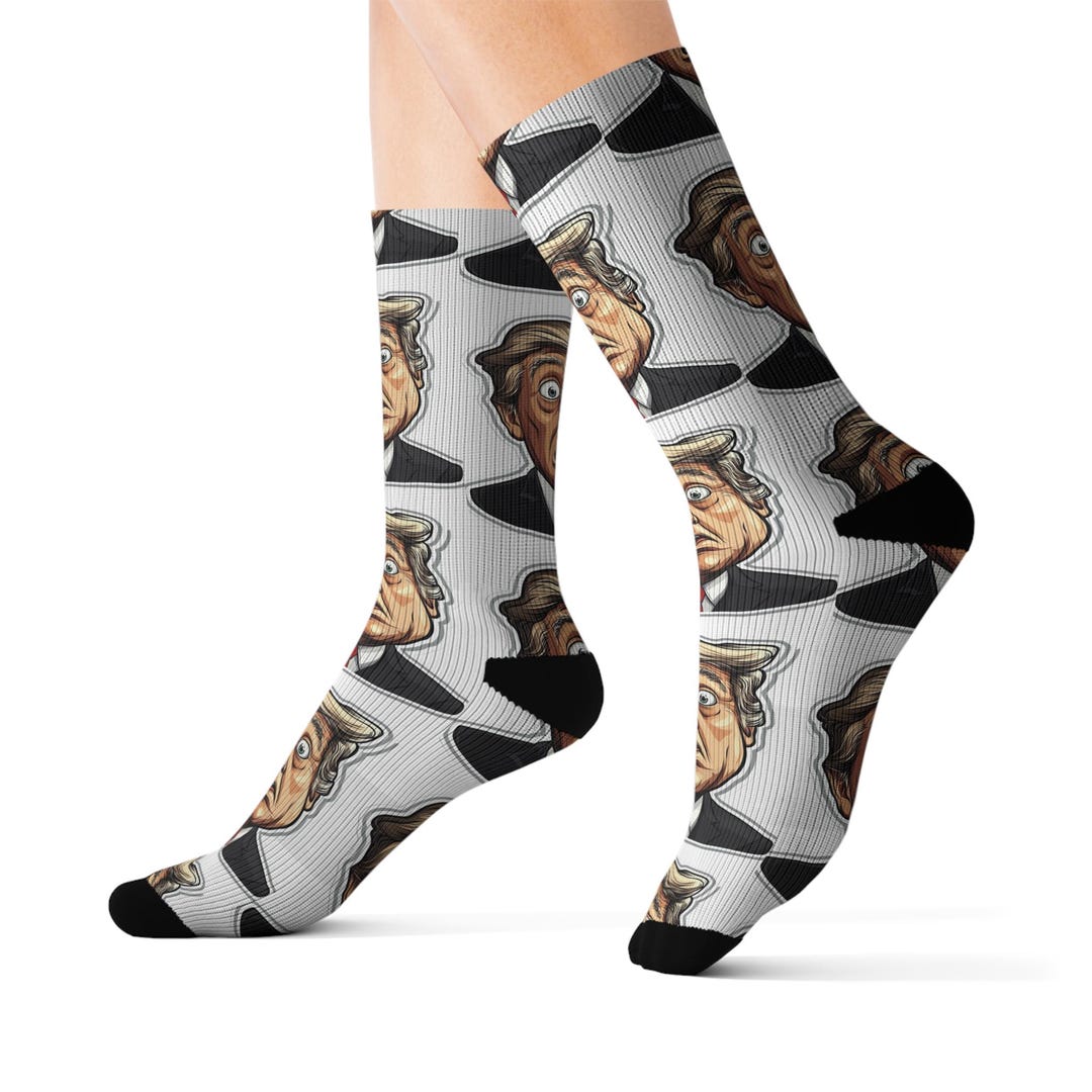 Donald Trump Crazy Sublimation Socks, Funny Political Gift, Novelty ...