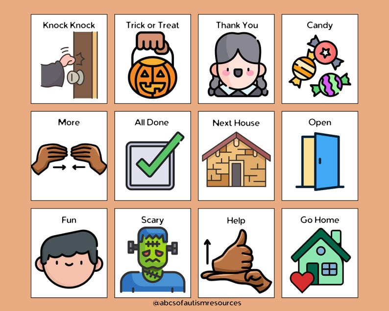 Halloween Core Board for Autistic Non-verbal Children - Etsy