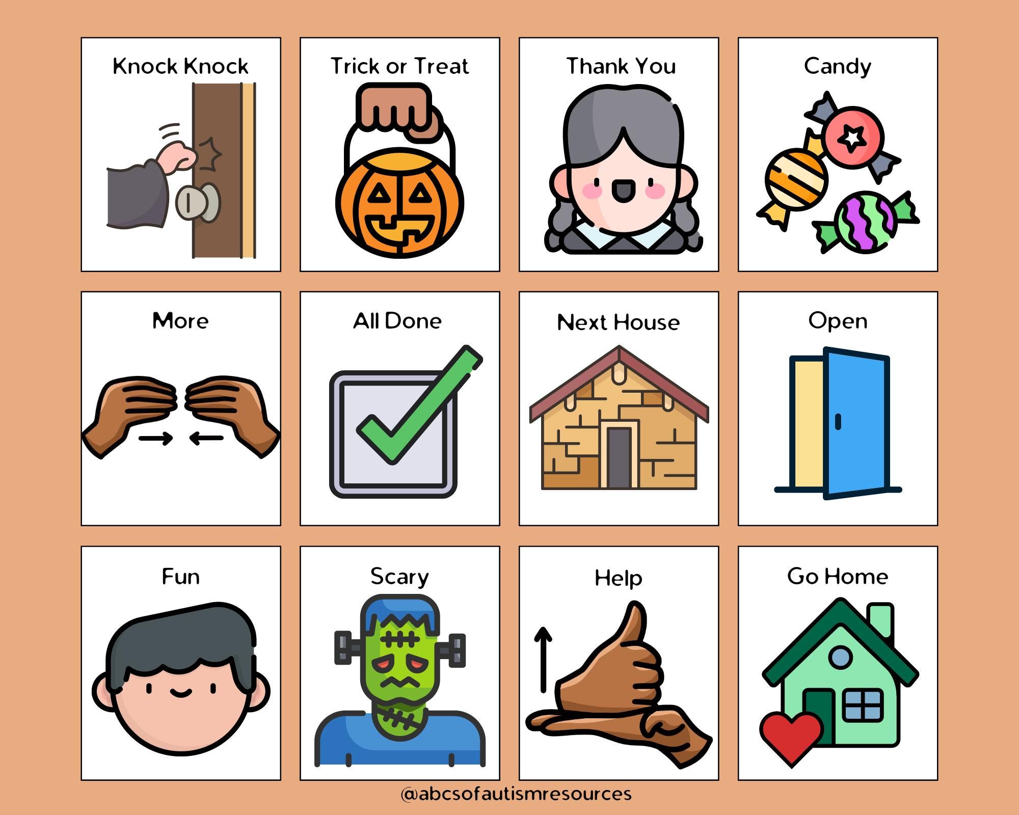 Halloween Core Board for Autistic Non-verbal Children - Etsy