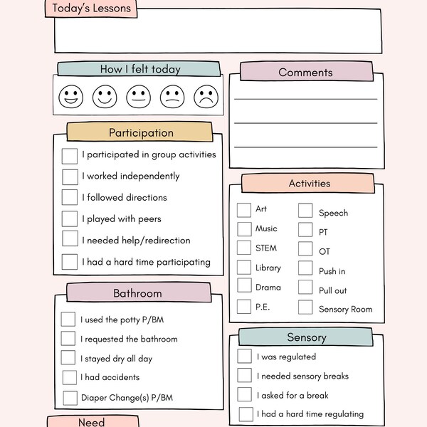 Parent Communication Sheet - Etsy