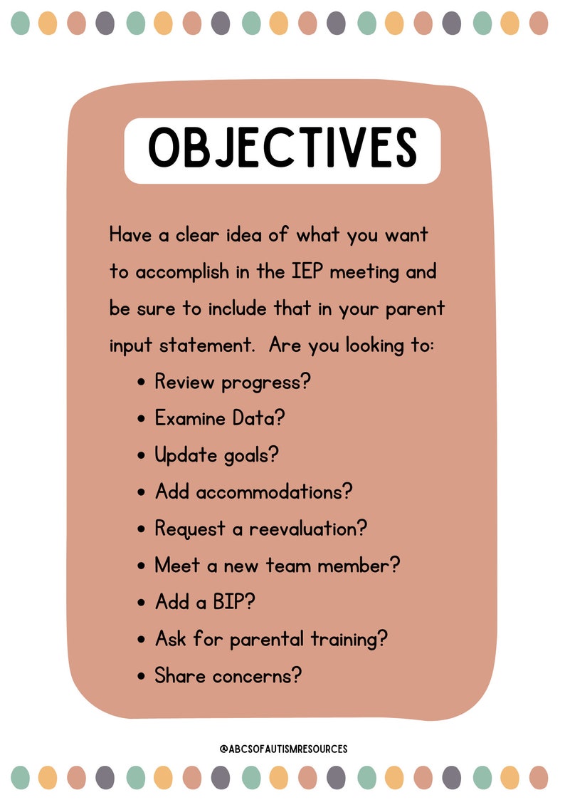 What to Include in an IEP Parent Input Statement - Etsy