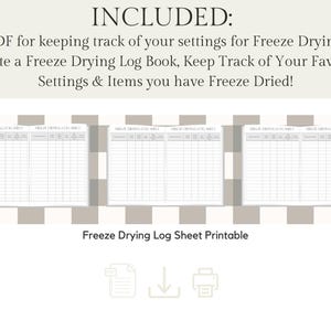 Freeze Drying Log Sheet Printable: Food Preservation Tracker (PDF) - Etsy