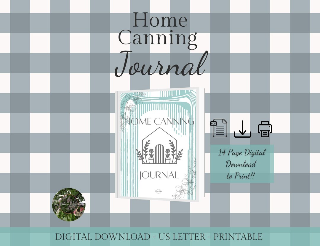 Home Canning Journal: 14-page Printable (digital Download) - Etsy