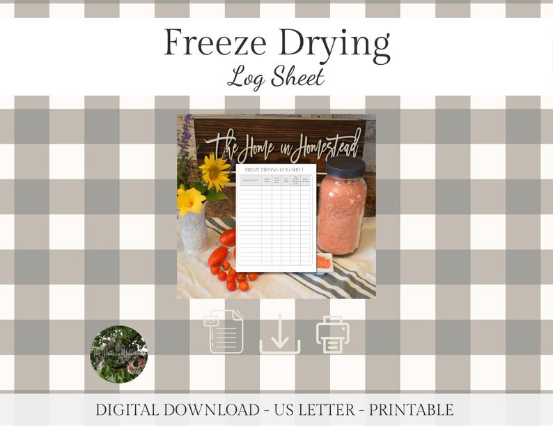 Freeze Drying Log Sheet Printable: Food Preservation Tracker (PDF) - Etsy