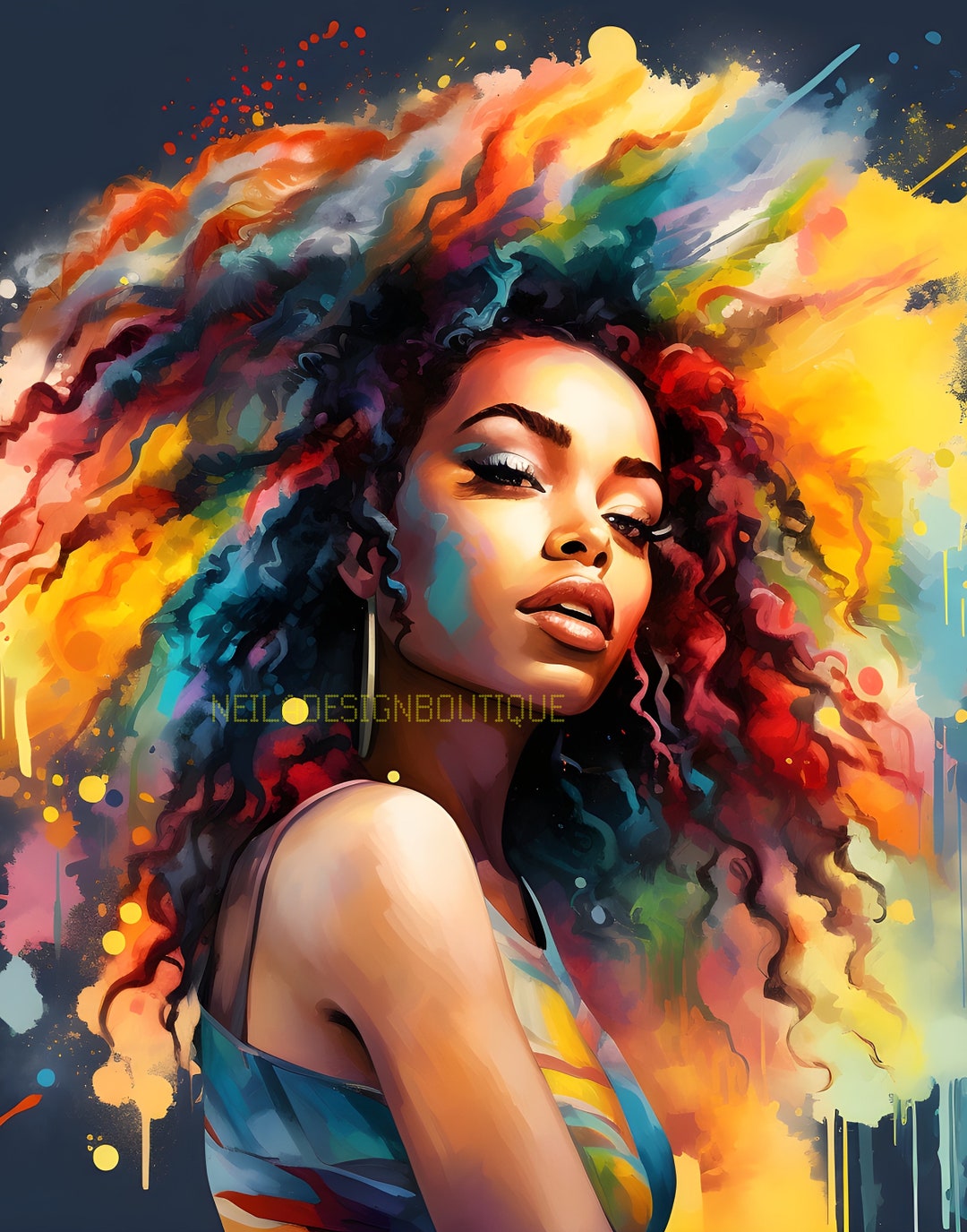 African American Black Women Digital Portraits Of Black Women In