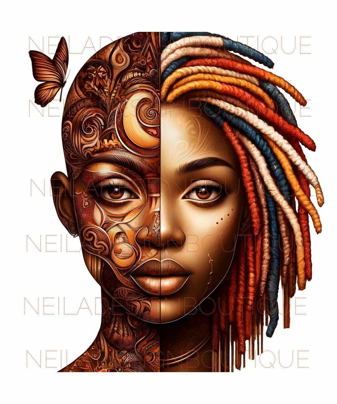 Beautiful Queen Black Girl Magic Melanin Woman PNG,SVG Afro Fashion ...