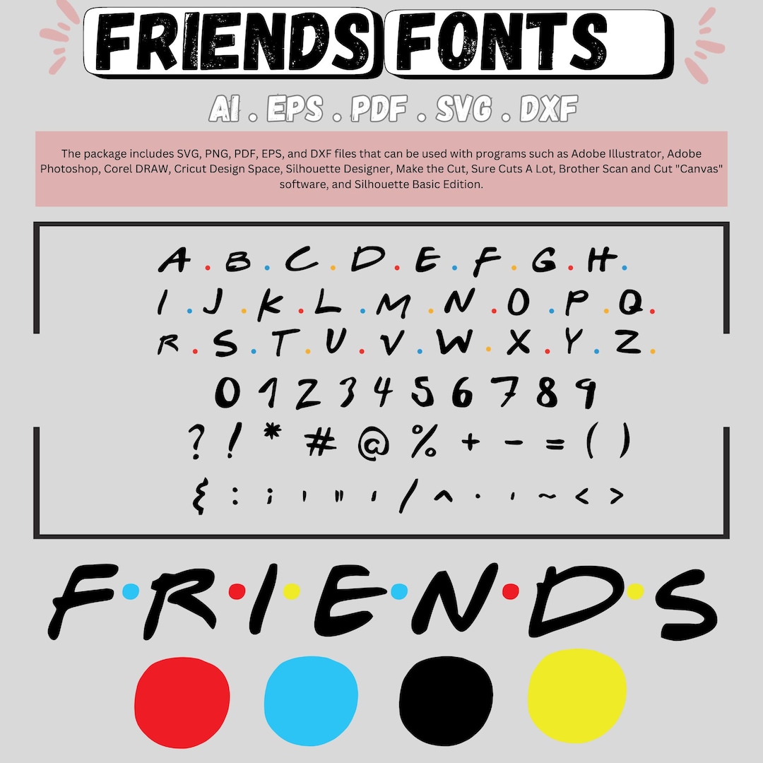 Friends Fonts, Friends Font for Cricut Friends Font SVG Files for ...