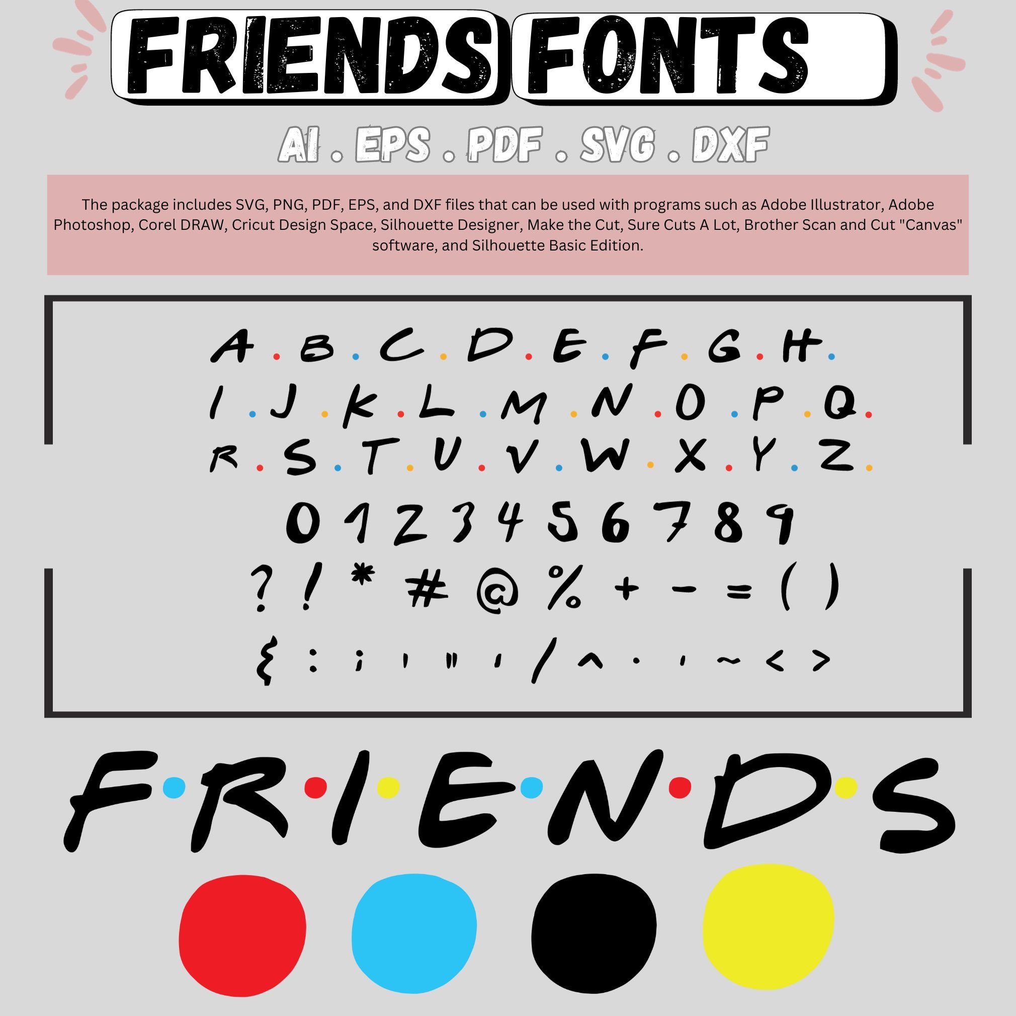 Friends Fonts, Friends Font for Cricut Friends Font SVG Files for ...