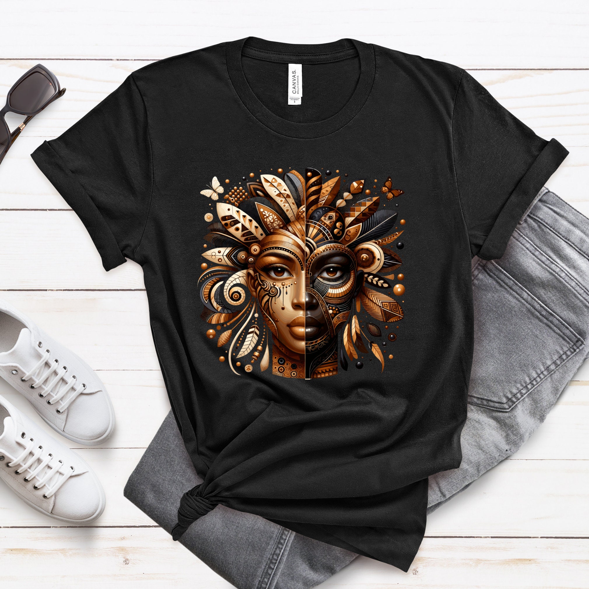 Beautiful Queen Black Girl Magic Melanin Woman PNG,SVG Afro Fashion ...