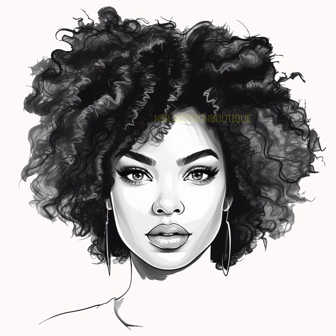 African American Black Women Digital Portraits Of Black Women Etsy