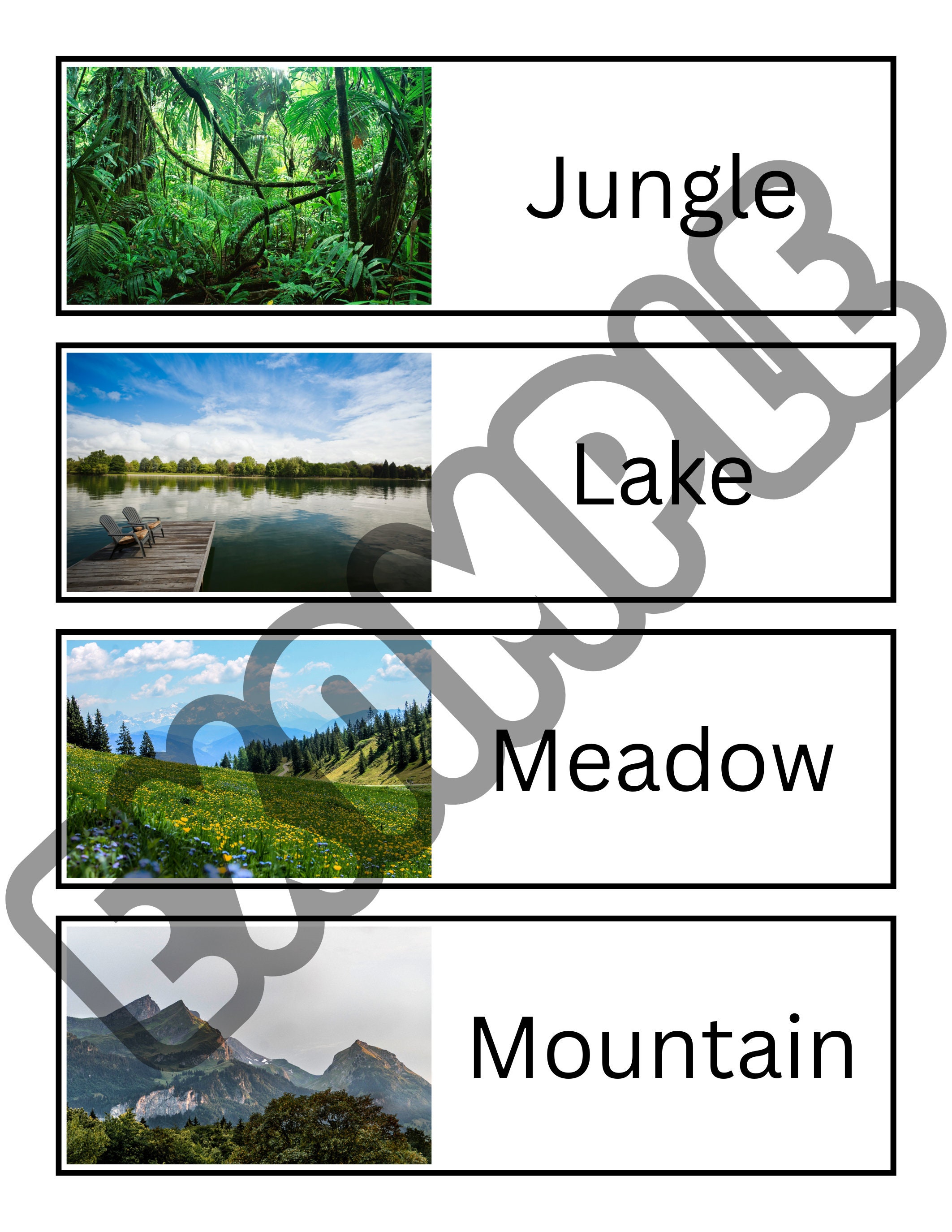 Landform Alphabet and Word Cards - Etsy