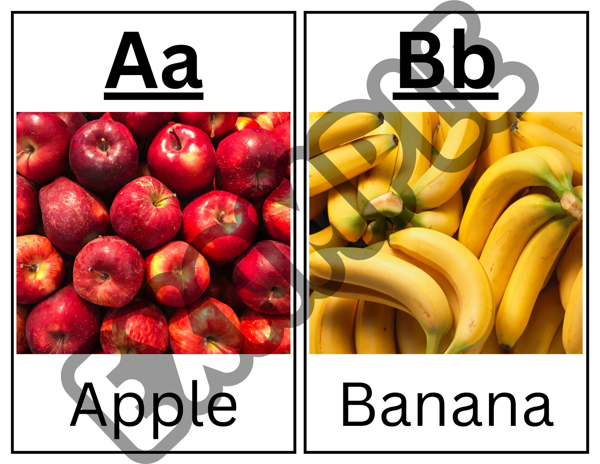 Fruit Alphabet and Word Cards - Etsy