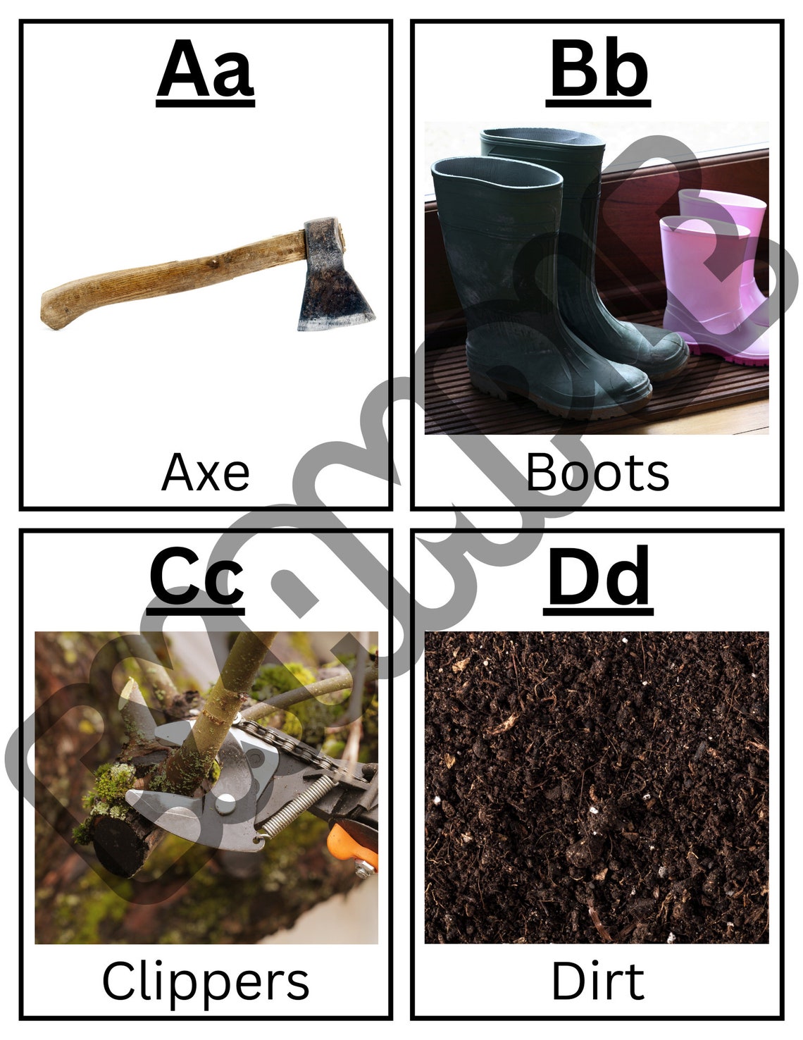 Garden Alphabet and Word Cards - Etsy