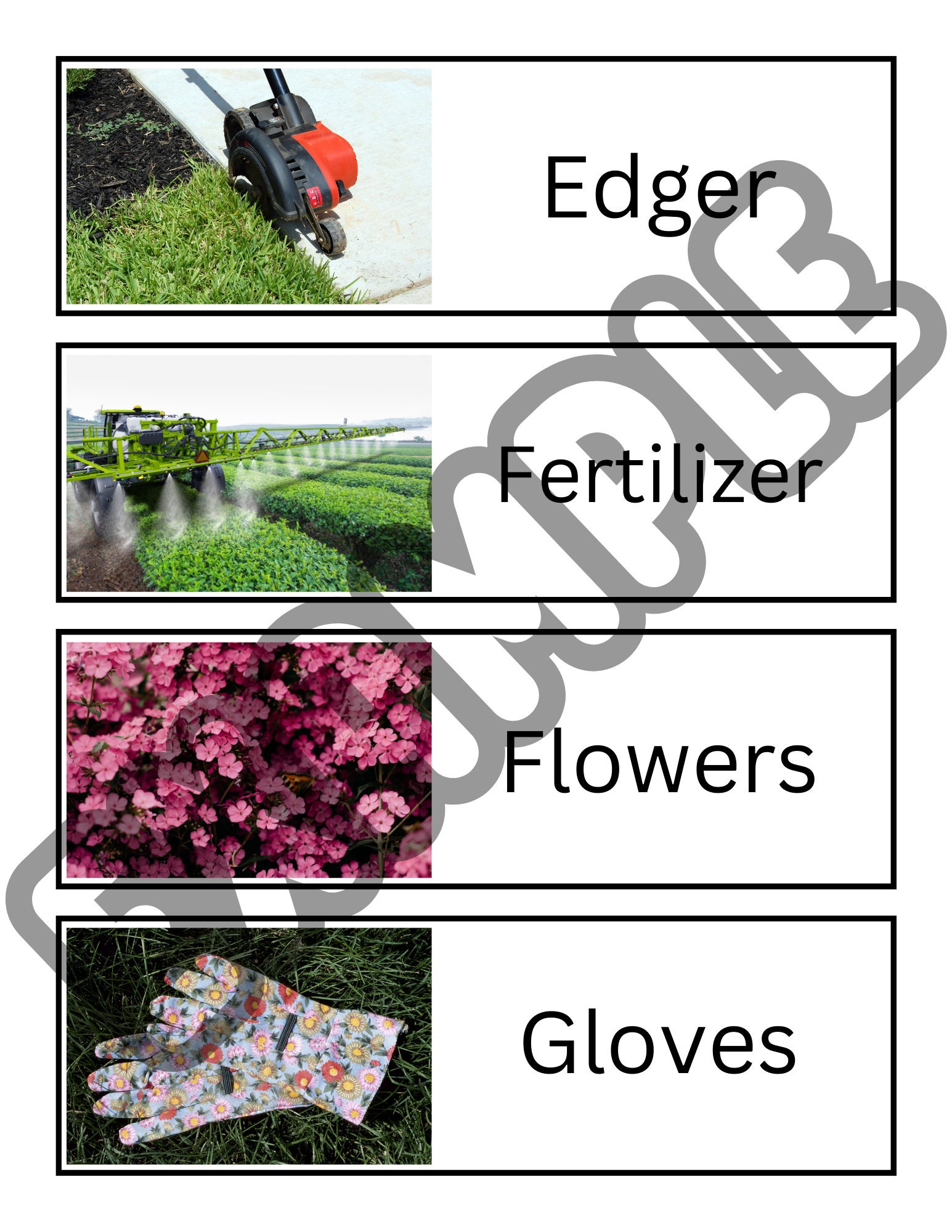 Garden Alphabet and Word Cards - Etsy