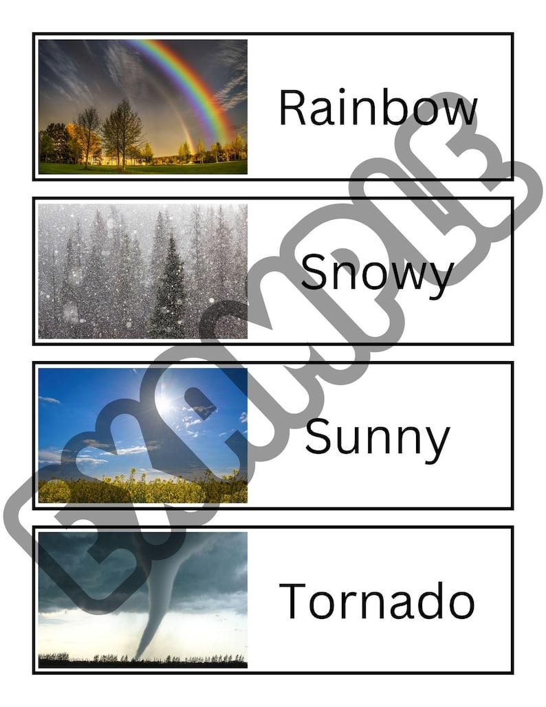 Weather Alphabet and Word Cards - Etsy