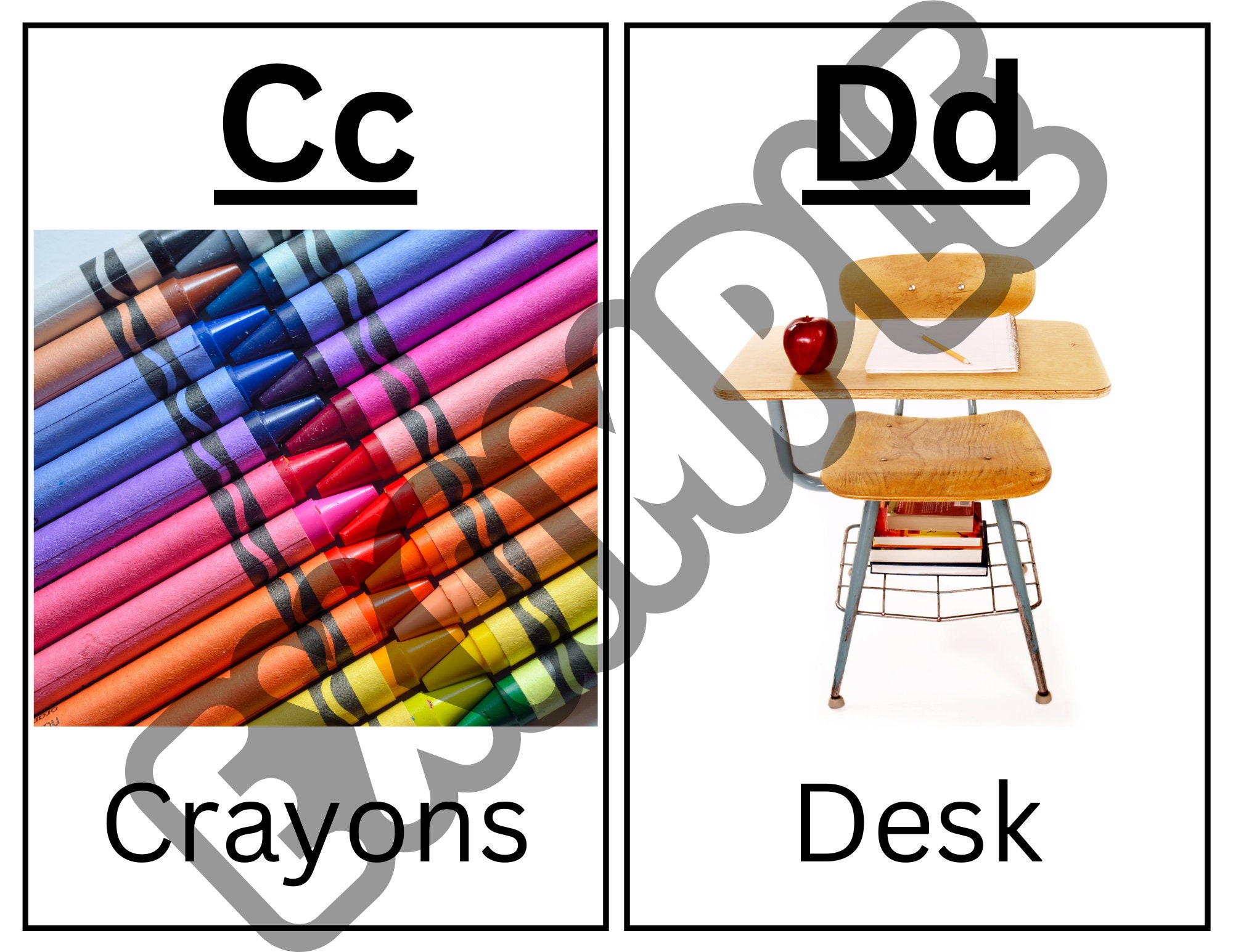 Back to School Alphabet and Word Cards - Etsy