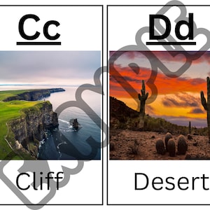 Landform Alphabet and Word Cards - Etsy