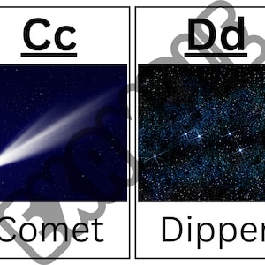 Outer Space Alphabet and Word Cards - Etsy