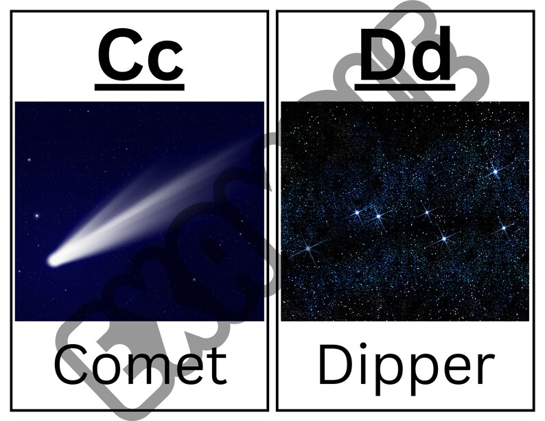 Outer Space Alphabet and Word Cards - Etsy