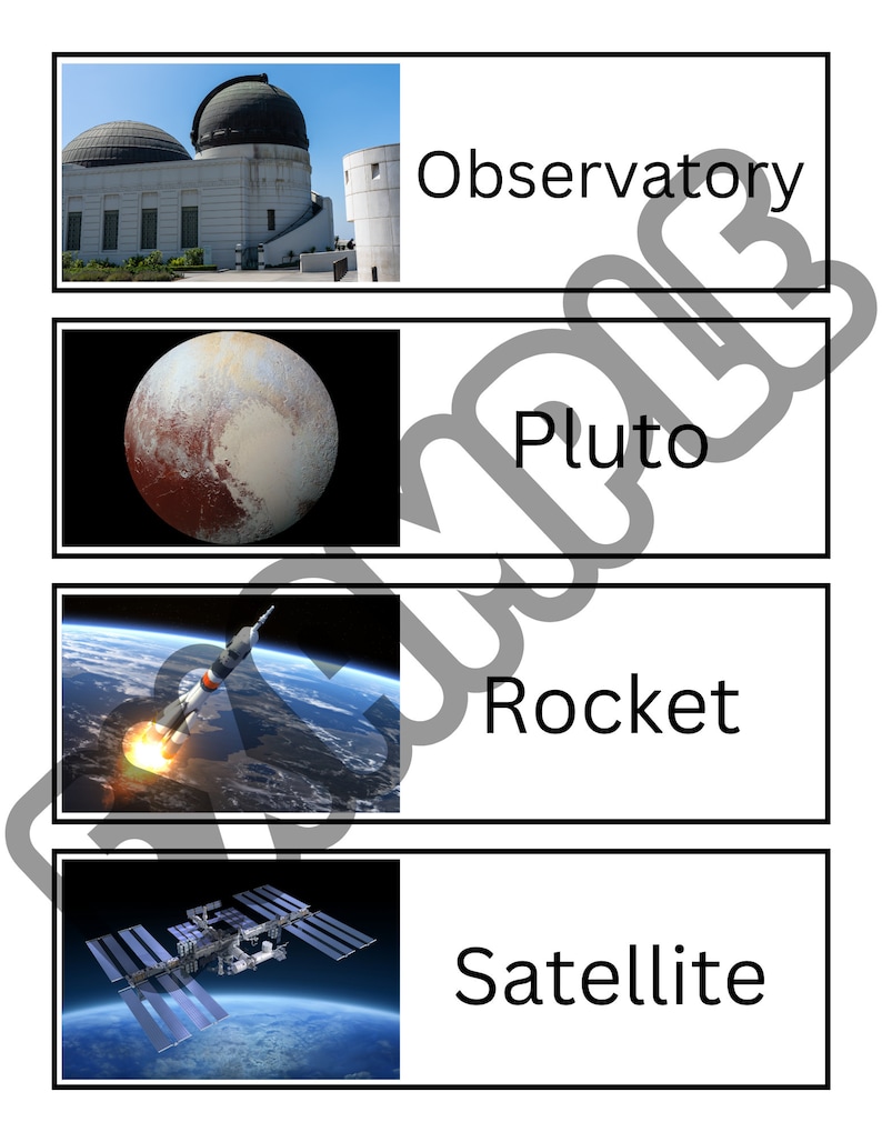 Outer Space Alphabet and Word Cards - Etsy