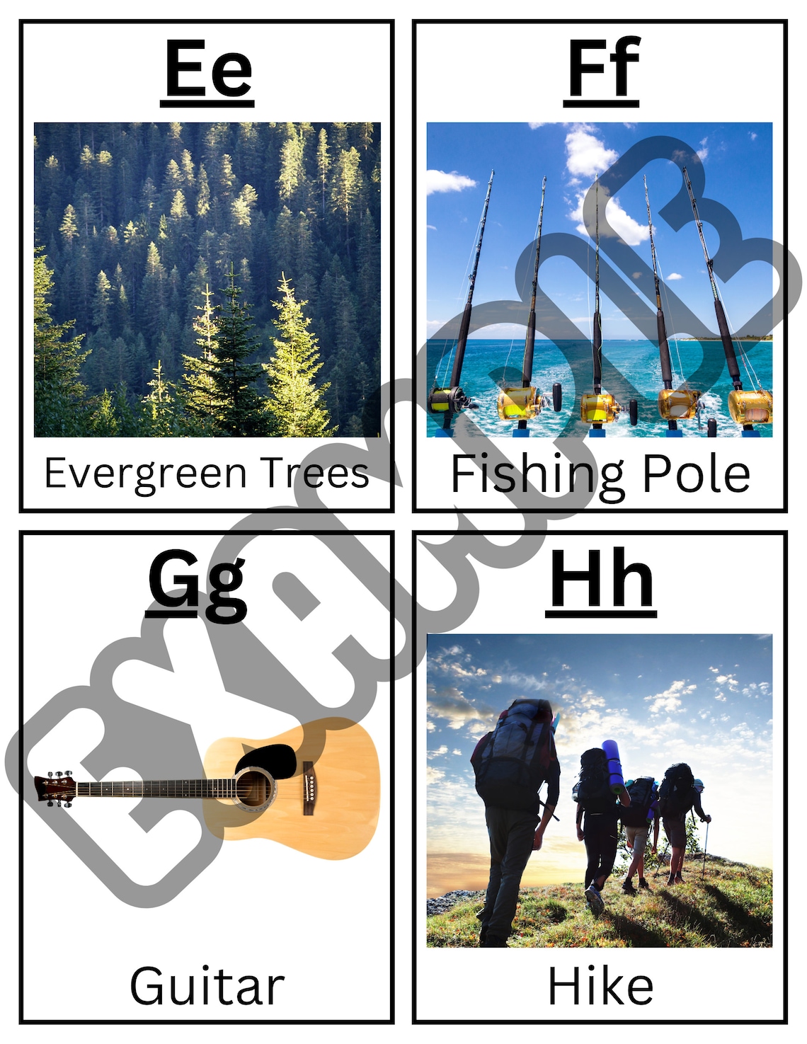 Camping Alphabet and Word Cards - Etsy