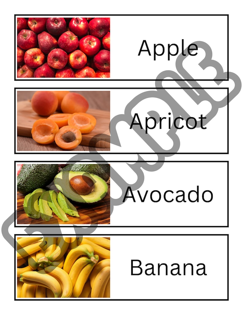 Fruit Alphabet and Word Cards - Etsy