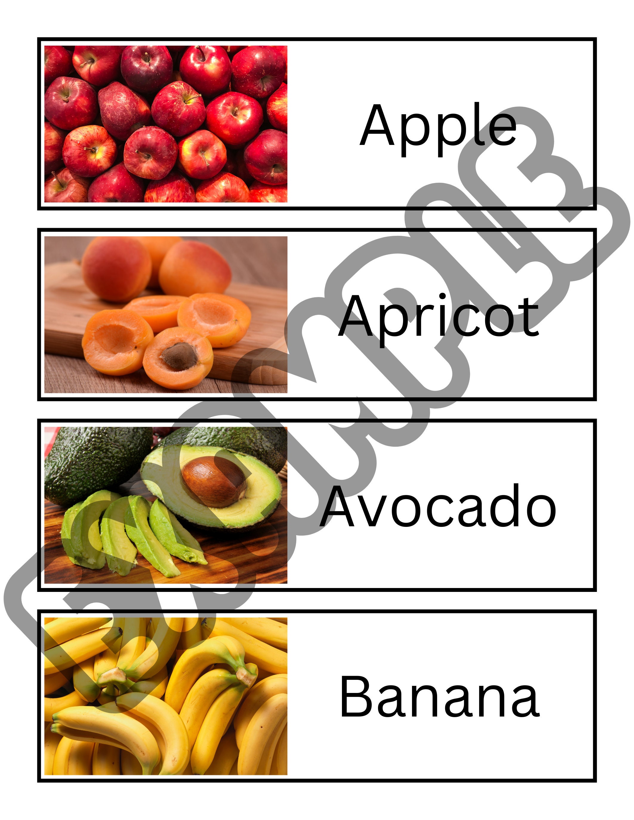 Fruit Alphabet and Word Cards - Etsy